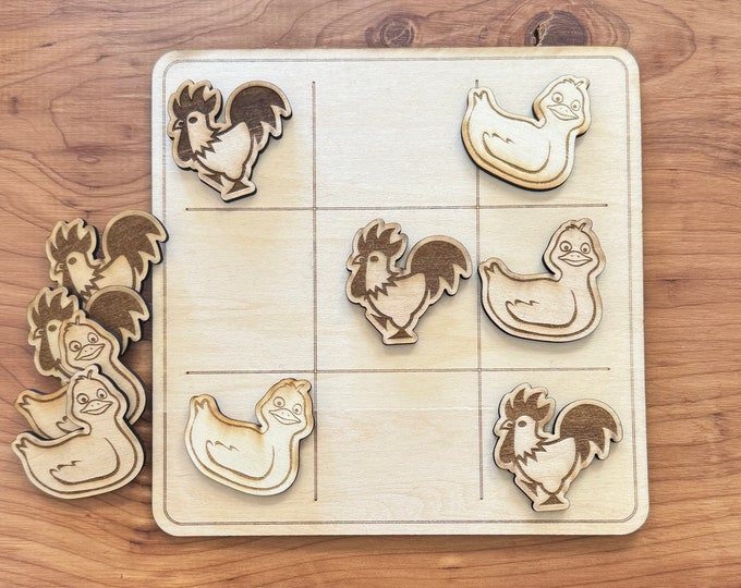 Chicken & Duck Tic Tac Toe Classic Game With a Homestead Twist - Etsy