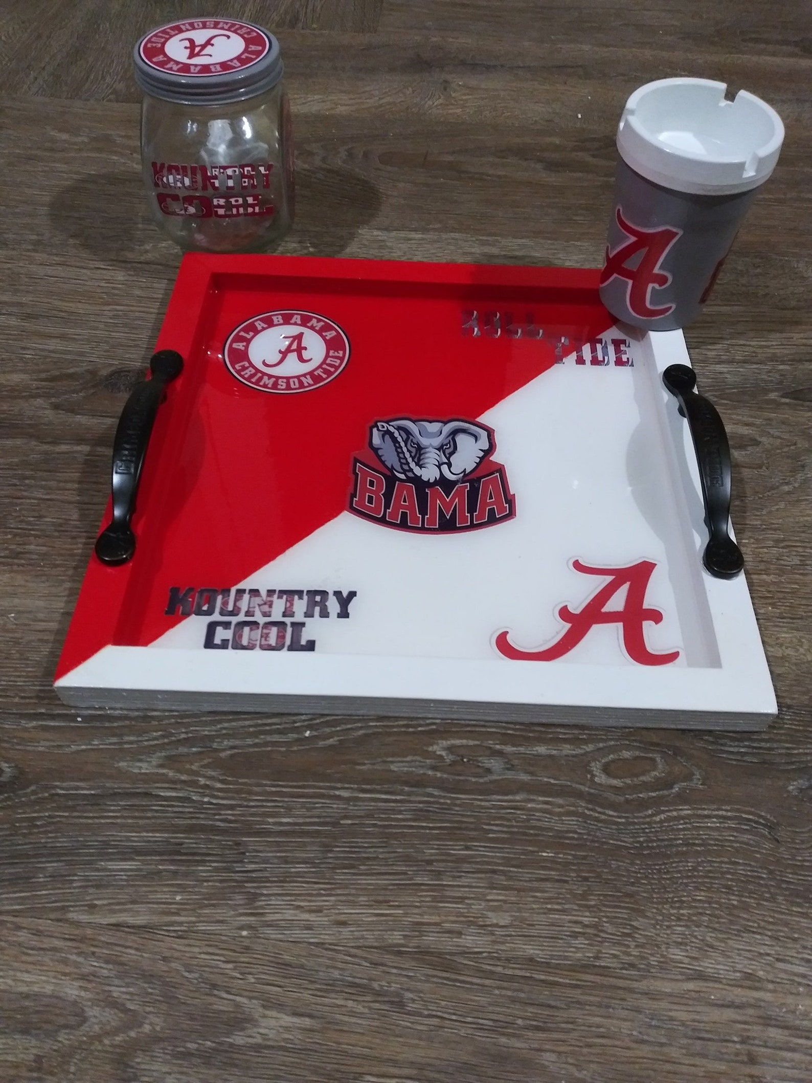 Alabama Roll Tide Wood Rolling Tray Set - Etsy