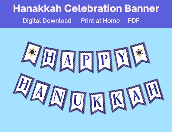 Hanukkah Banner Jewish Banner Hanukkah Celebration - Etsy