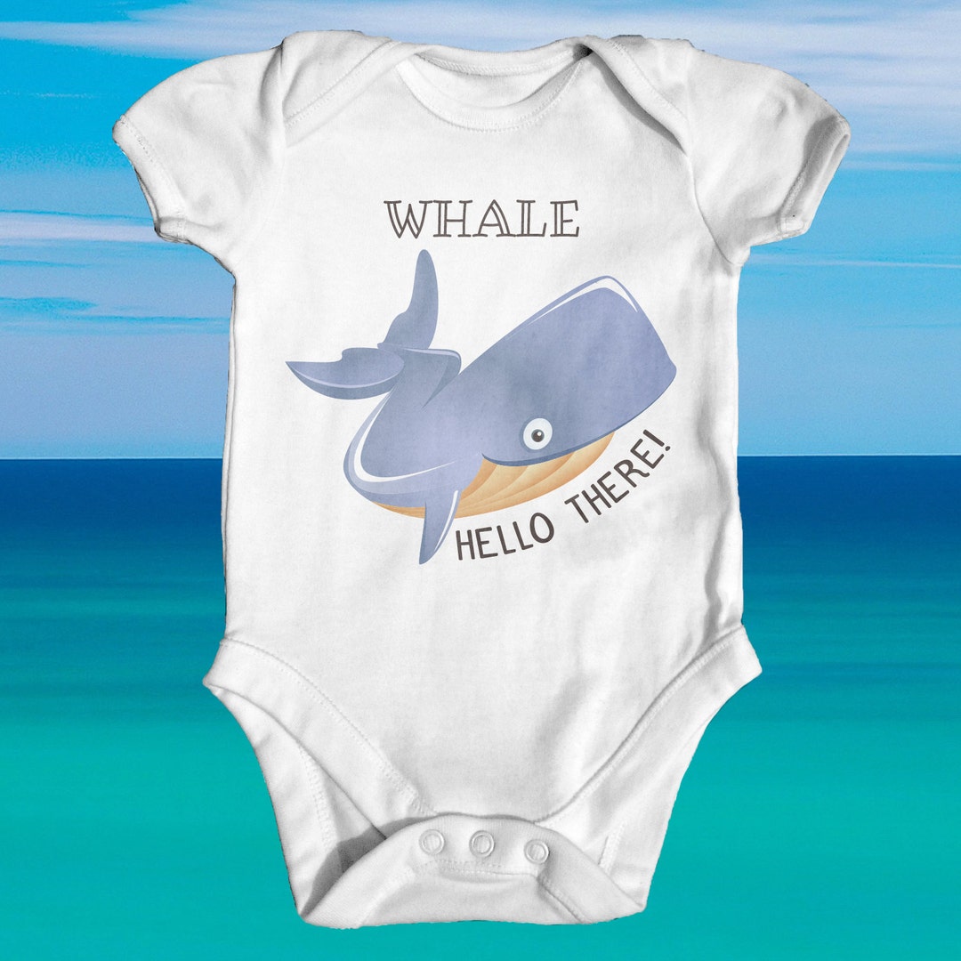 Whale Hello There Baby Bodysuit | Cute Baby Clothes | Baby Shower Gift ...