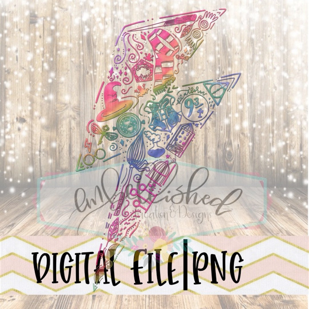 Wizard Bolt Hand Drawn PNG Cricut Tumbler Digital Files - Etsy