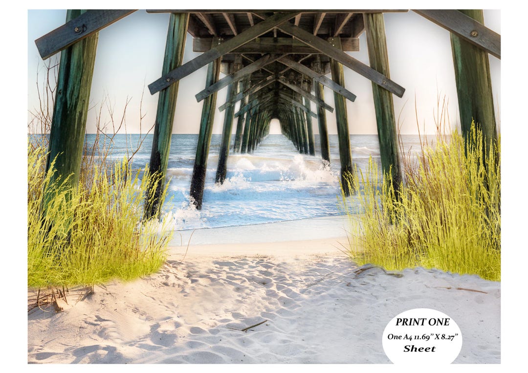 Beach Pier Ocean Waves A4 Rice Paper for Decoupage - Etsy