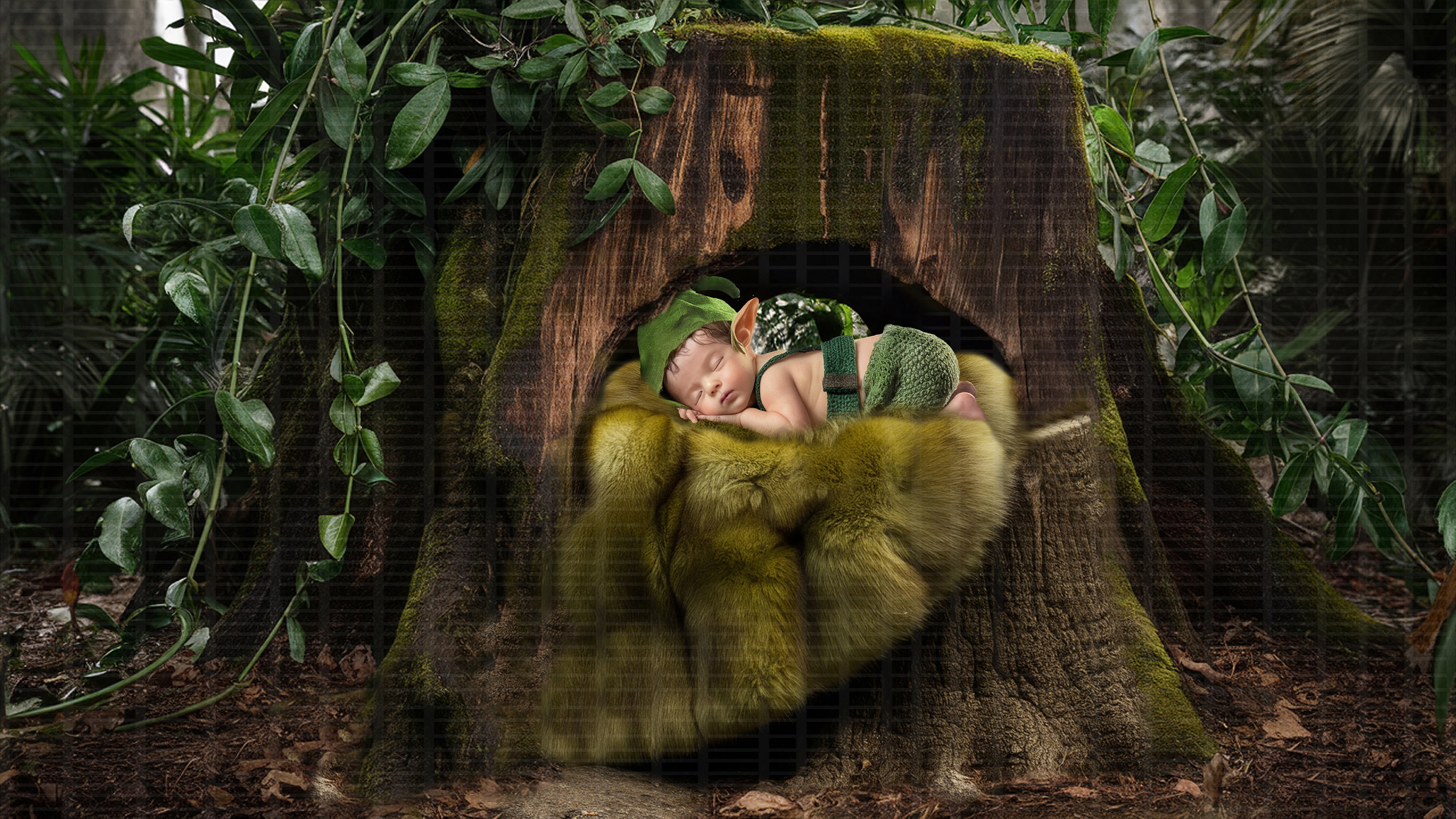 Little Elf Beds and Face Inserts, Elf Beds Made of Moss and Leaves Set ...