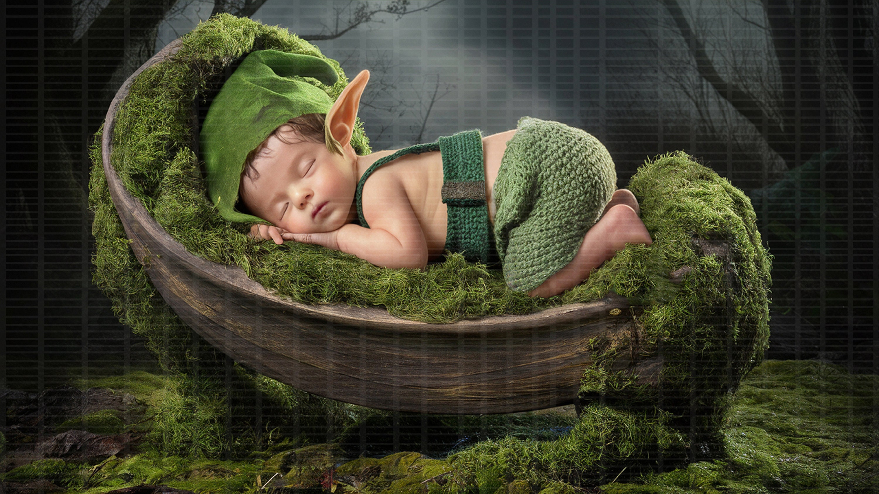 Little Elf Beds and Face Inserts, Elf Beds Made of Moss and Leaves Set ...