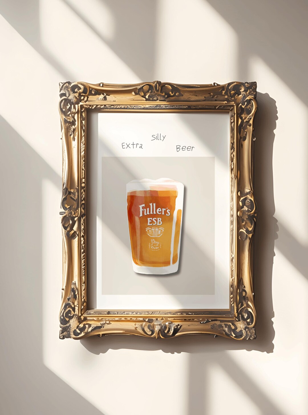 Extra Silly Beer - Funny Beer Poster, Pint of Bitter Beer Art, Gift for ...
