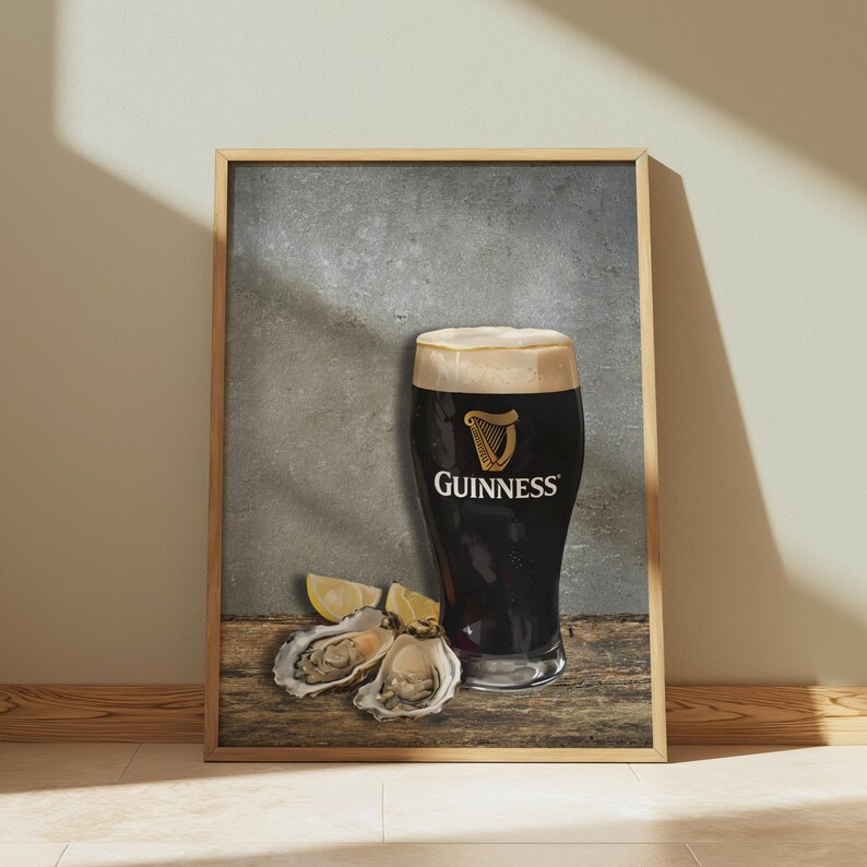 Guinness and Oyster Vintage Print: Irish Pub Decor (digital Download ...