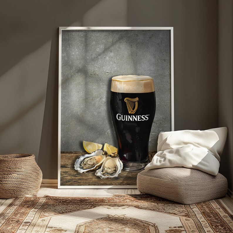 Guinness and Oyster Vintage Print: Irish Pub Decor (digital Download ...