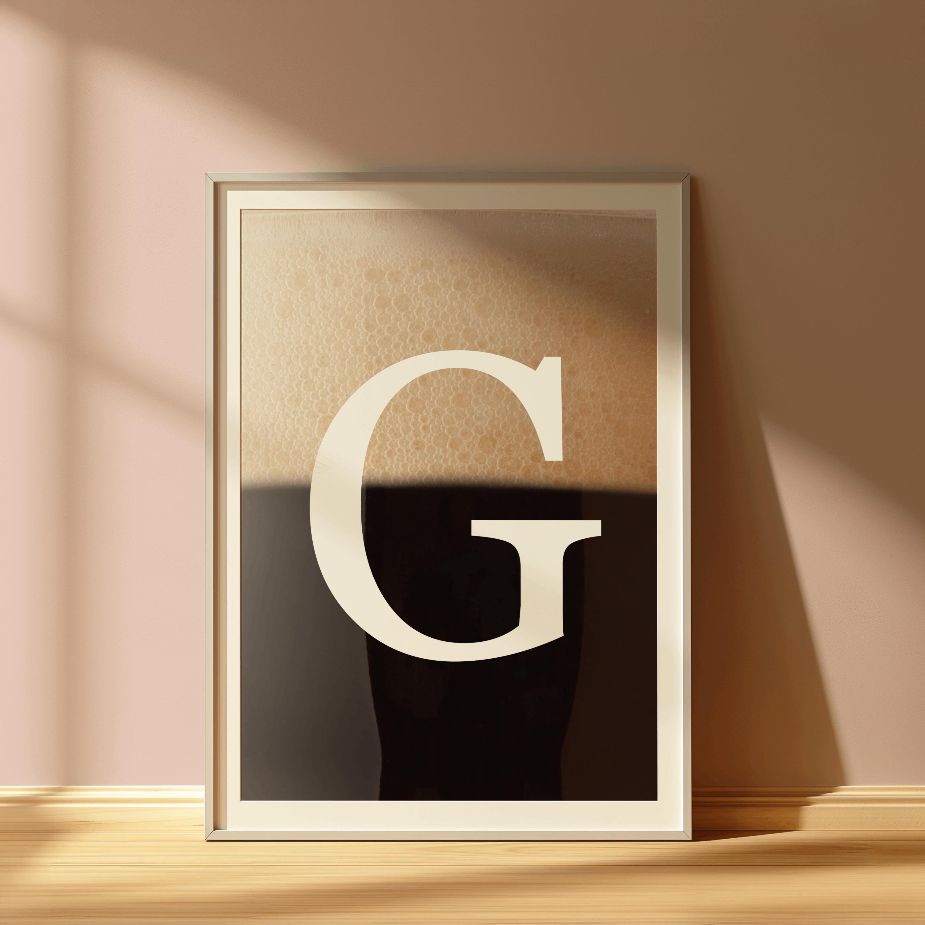 Guinness "split the G" Art Print: Irish Pub Home Bar Decor (digital ...