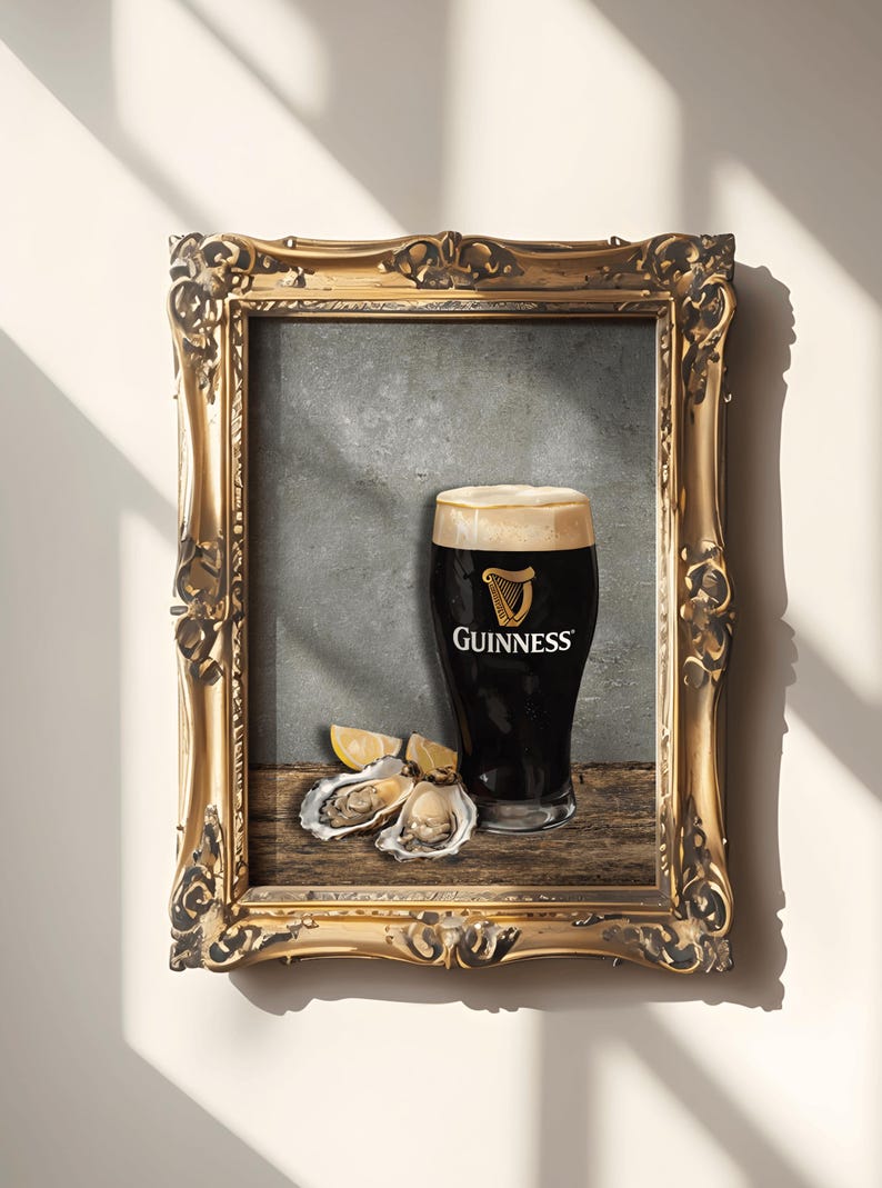 Guinness and Oyster Vintage Print: Irish Pub Decor (digital Download ...