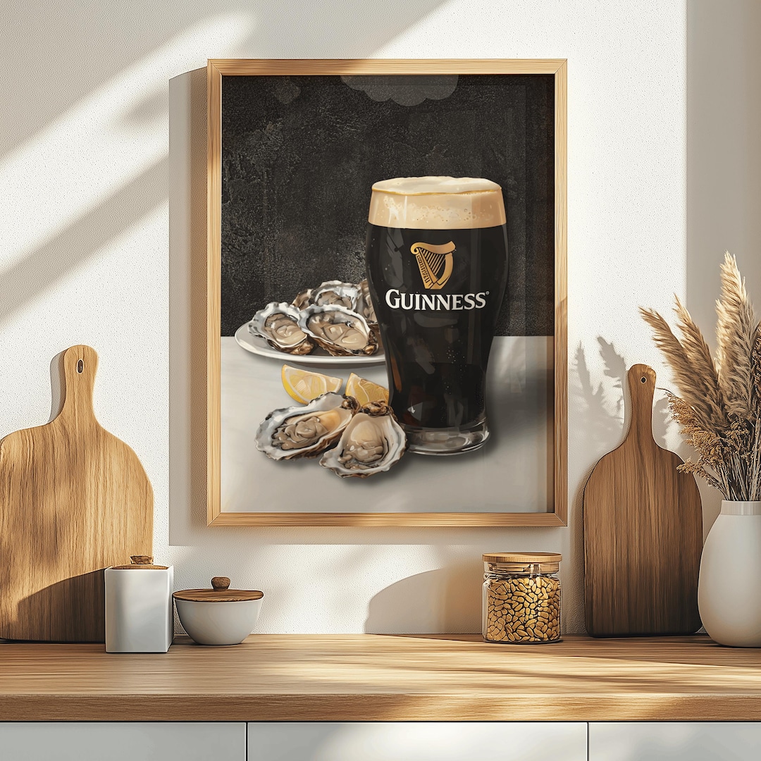 Guinness Beer and Oysters Poster | Irish Pub Signage & Wall Art ...
