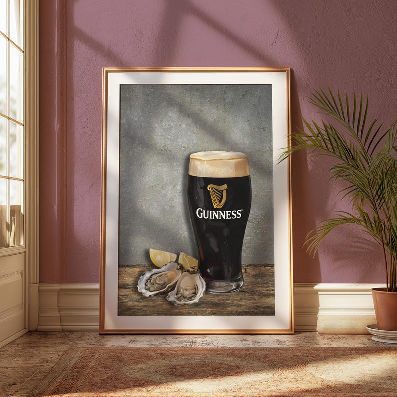 Guinness and Oyster Vintage Print: Irish Pub Decor (digital Download ...