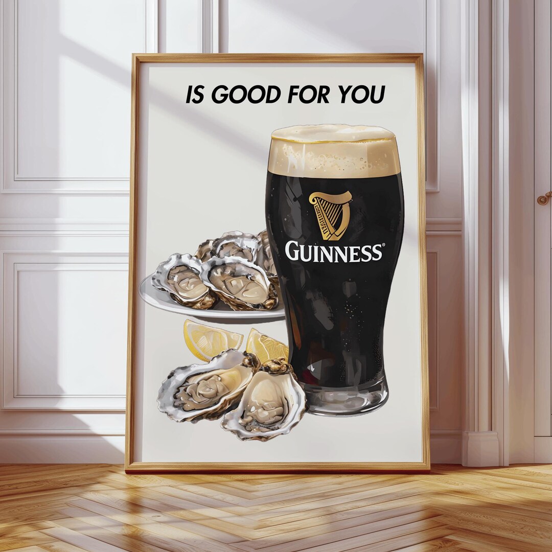 Retro Guinness Beer Inspired Poster - Vintage Style Guinness Advert ...