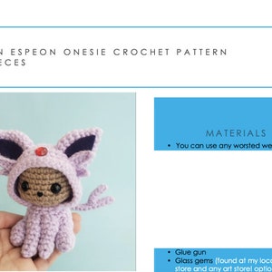 Eevee INSPIRED in Espeon Onesie Kigurumi CROCHET PATTERN - Etsy