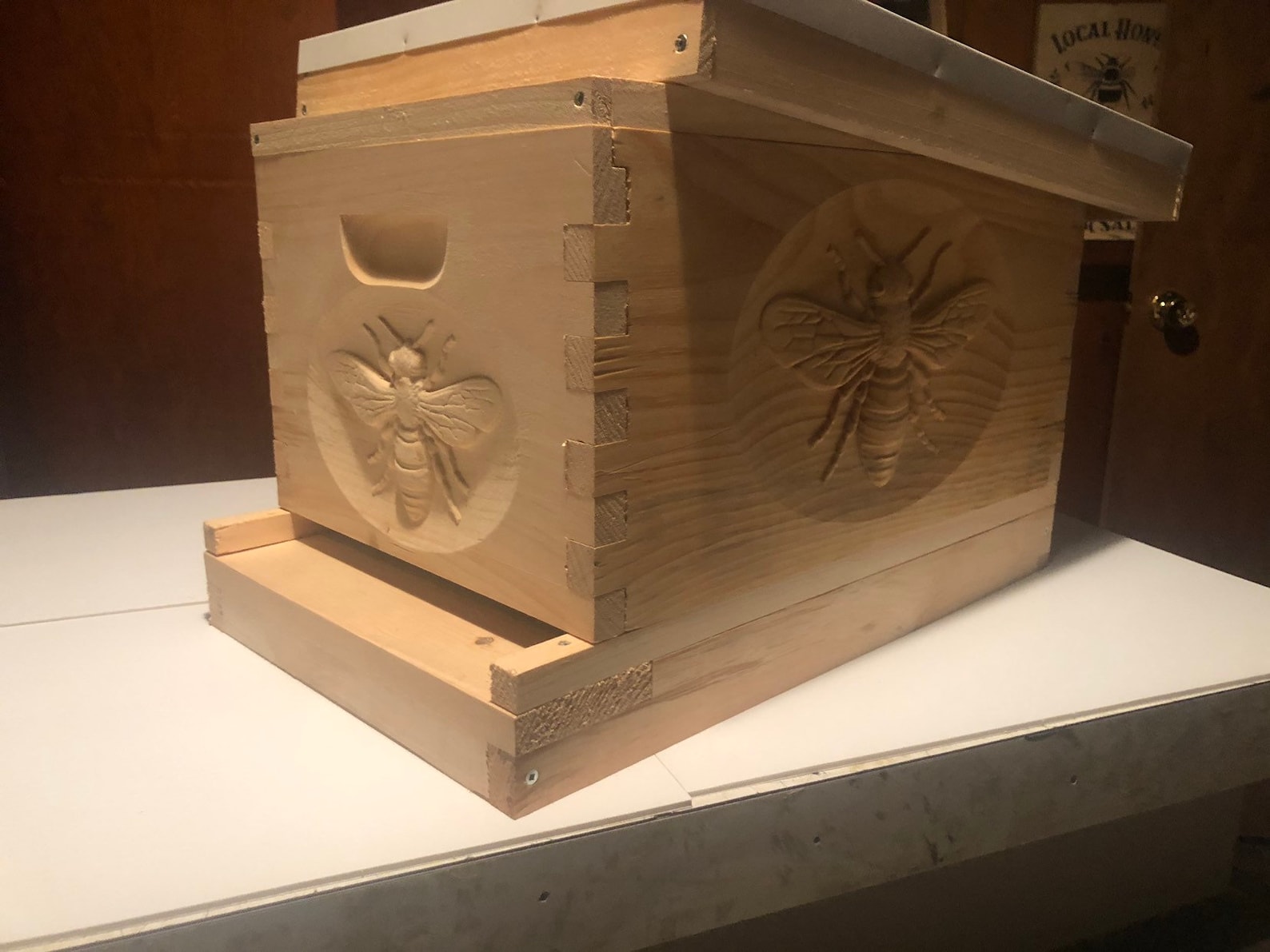 3D Relief #CNC Carving Honey Bee on a Bee Hive Un-assembled 10/frame ...