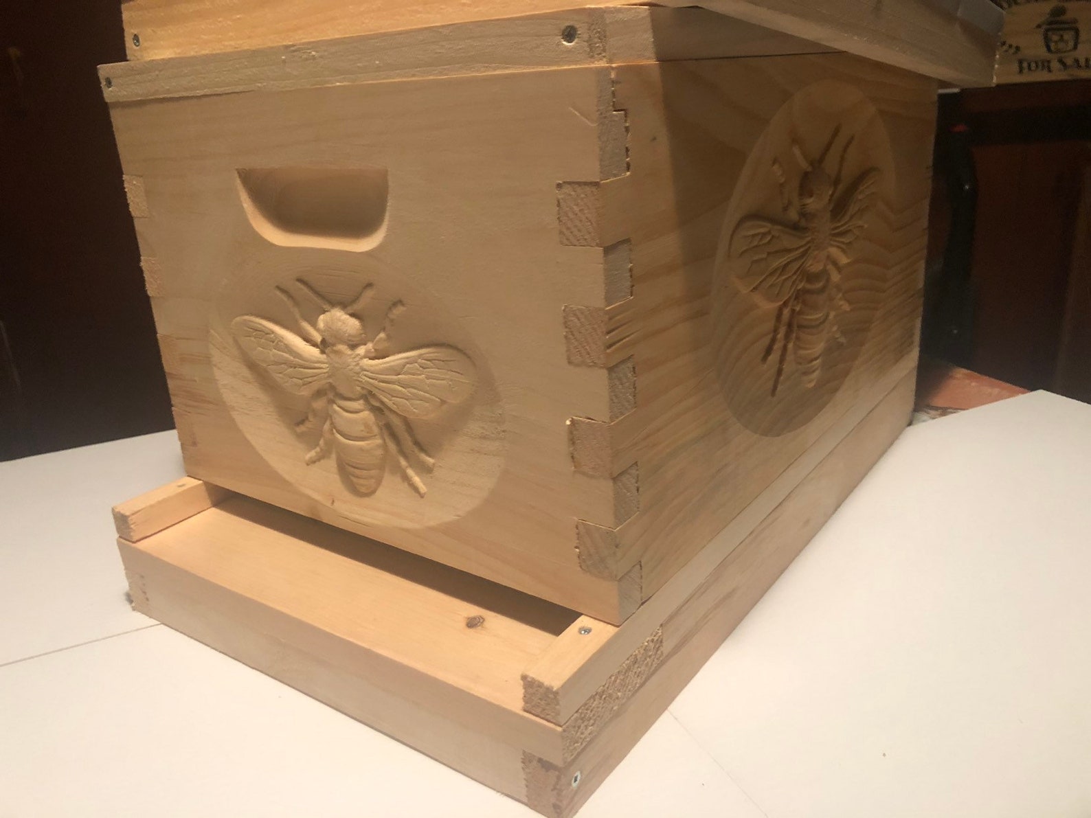 3D Relief #CNC Carving Honey Bee on a Bee Hive Un-assembled 10/frame ...