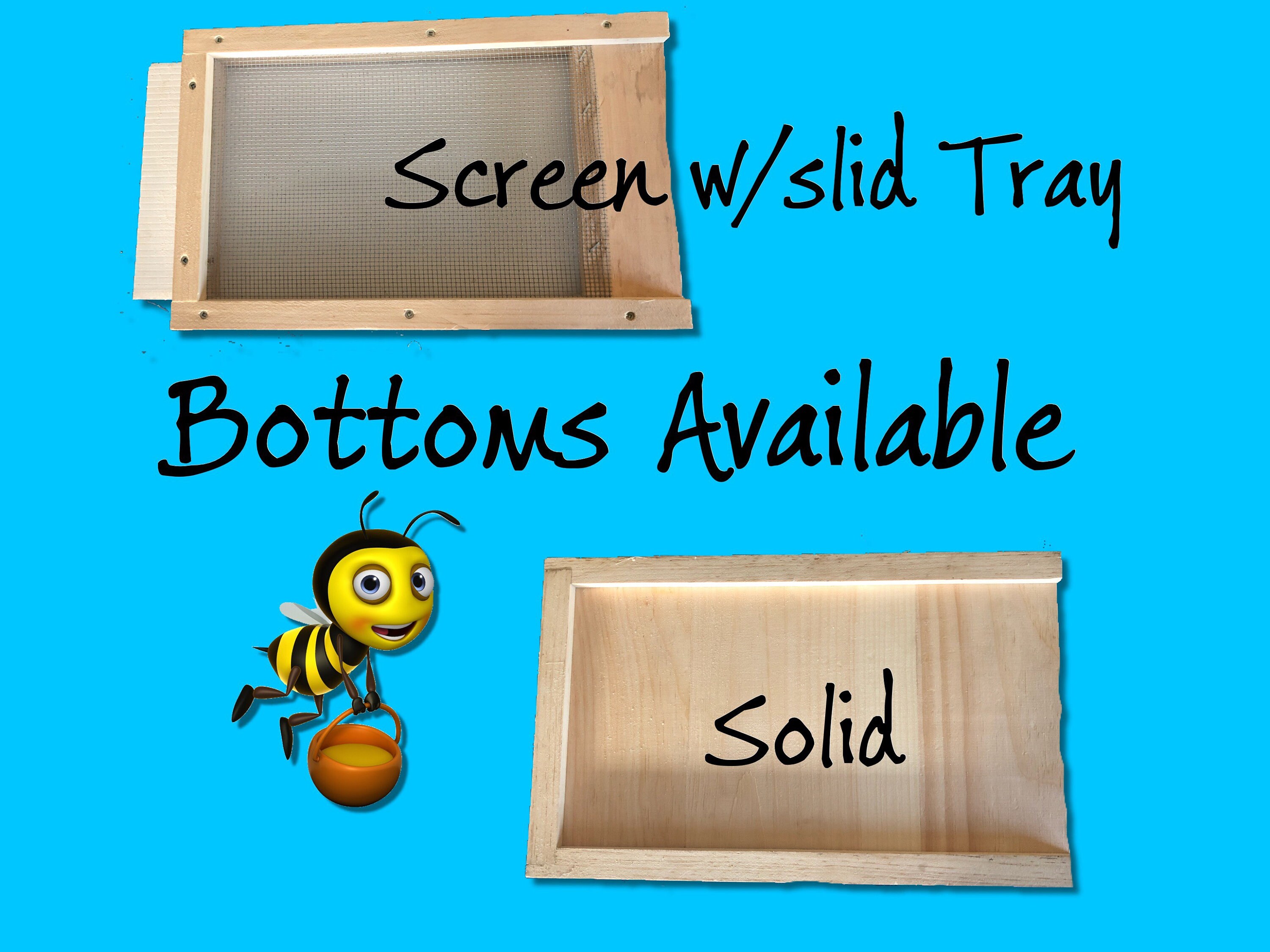 Solid or Screen Bottom For Beekeeping Bee Hive ( 8, or10, Frame Size )