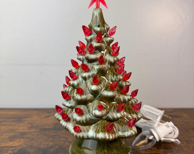Ceramic Christmas Tree W/ Light Kit - Classic Green - Etsy