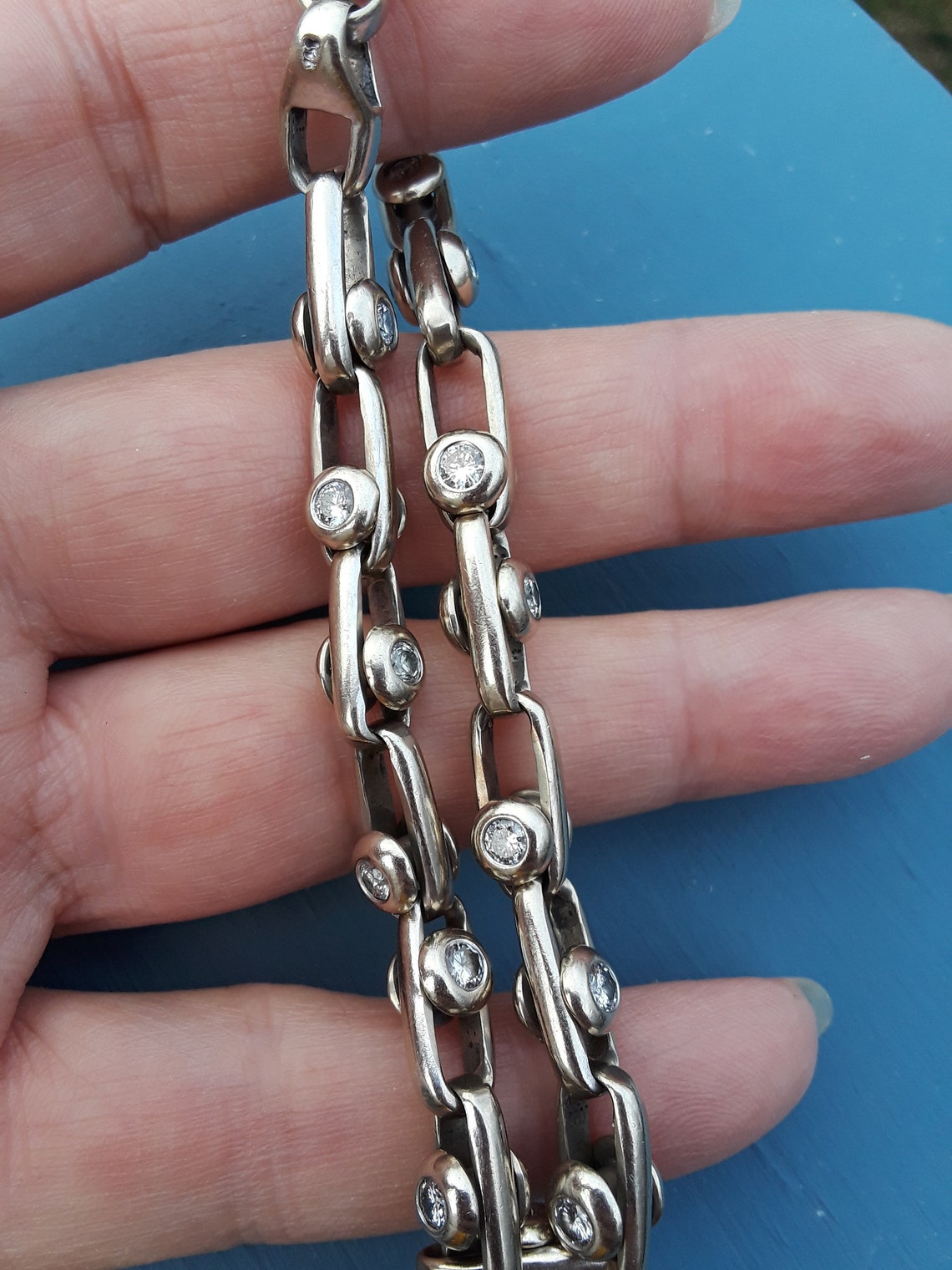 14k Gold 3ct Moving Diamonds Channel Set Men's Tennis Link | Etsy