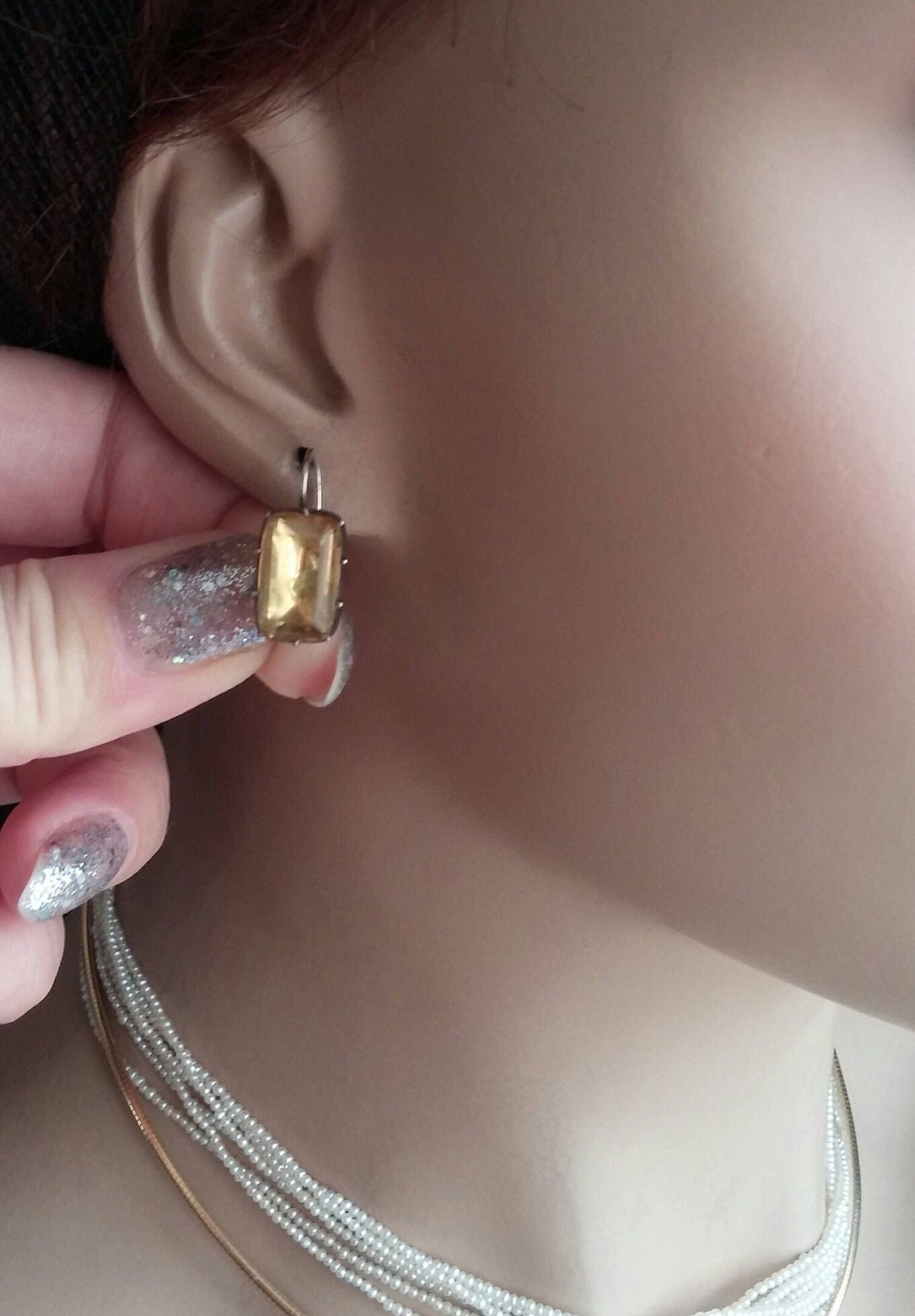 Georgian Citrine Foiled Back Silver Earrings One of A King - Etsy