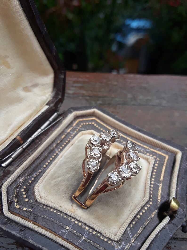 14k Gold Diamond Ring Guard Semi Mount Setting Wedding | Etsy