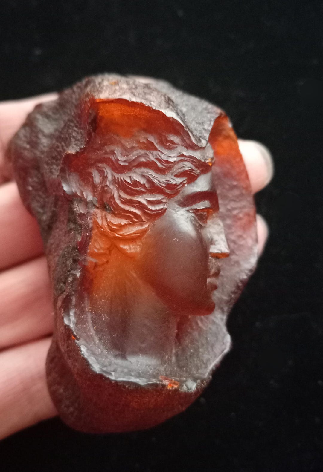 Amber Cameo Baltic Sea Fabulous 53 Grams Lady Face One of A Kind - Etsy