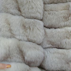 Fox Blue White Natural Fox Fur Coat/ Jacket Extended Size M - Etsy
