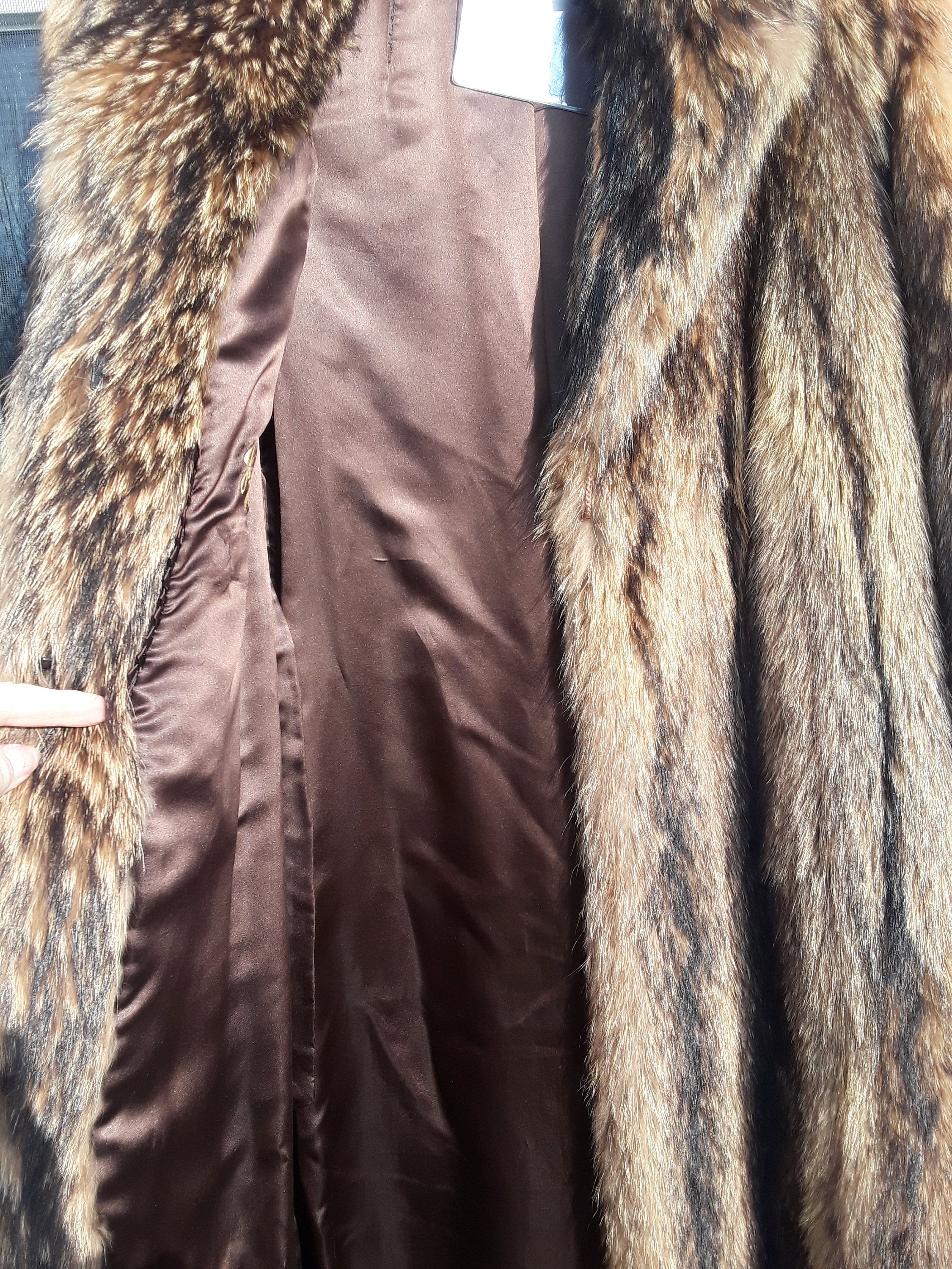 Raccoon Natural Fur Coat Size Small - Etsy