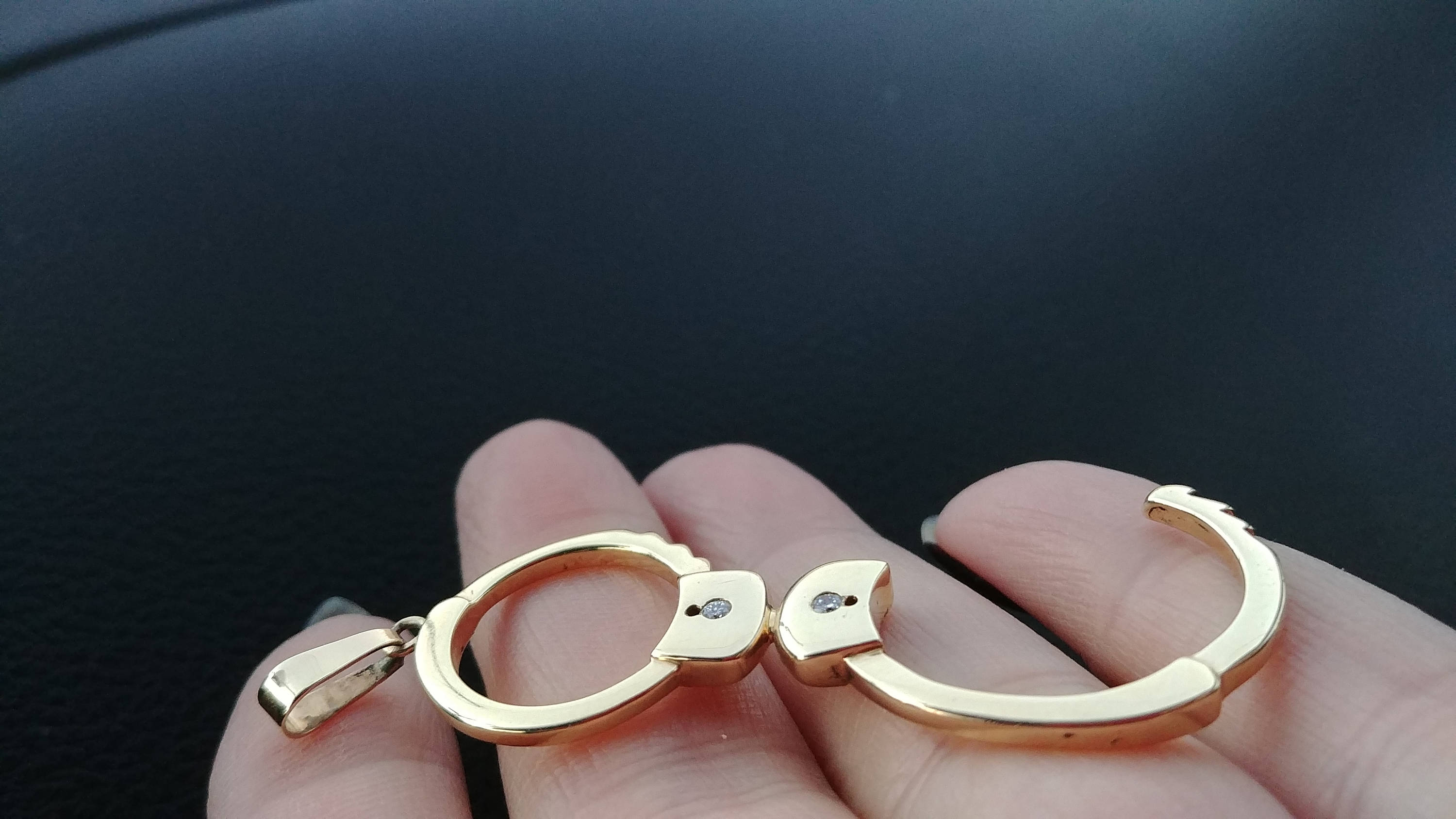14k Gold Diamond Handcuffs Pendant One Of A King 10 Grams 2.5 | Etsy