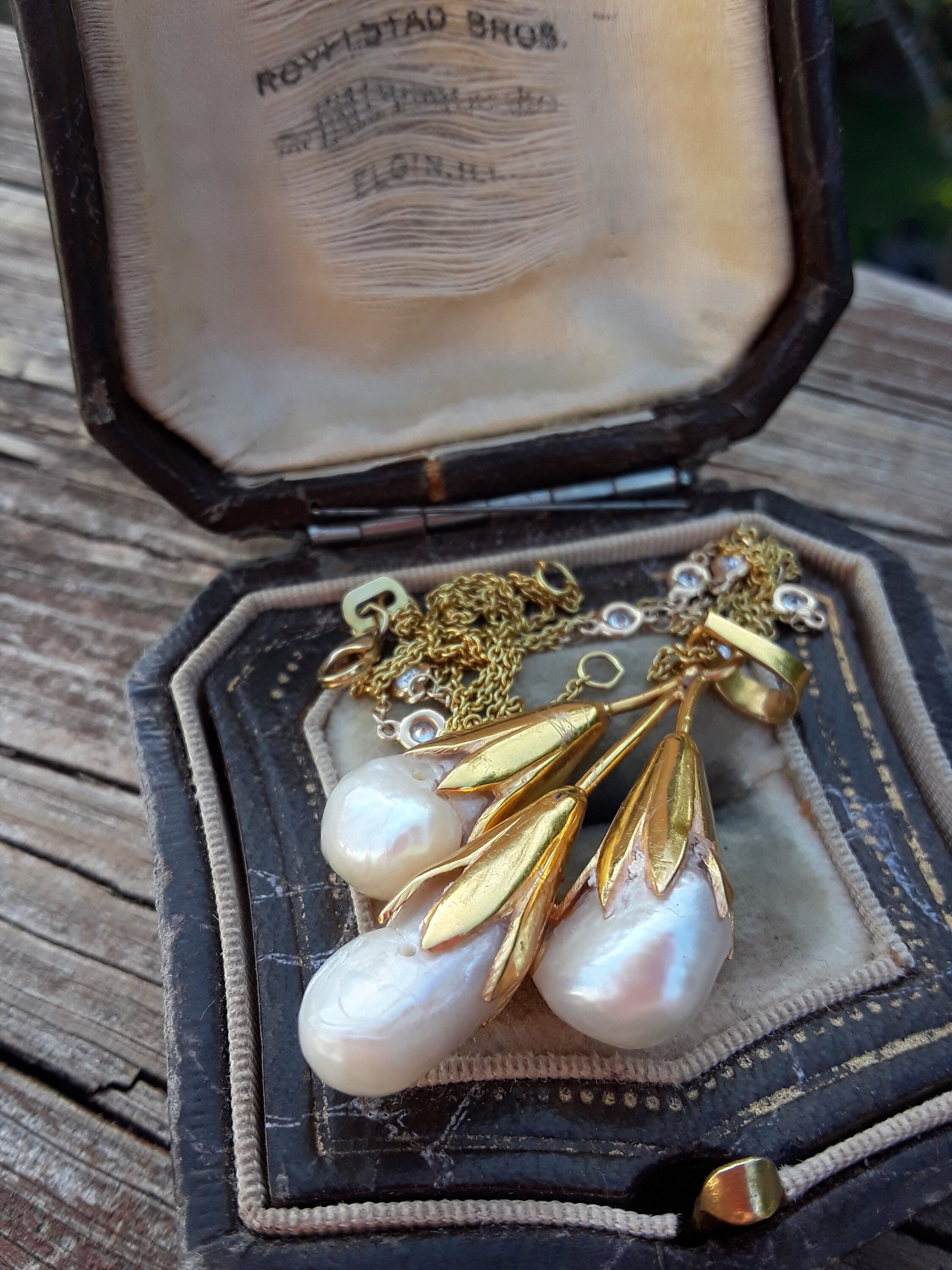 22k Gold Pearl Flower Design Pendant Exclusive One of A Kind - Etsy