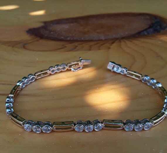 14k Gold 2.70ct Diamond Tennis Link Chain Bracelet Fa… - Gem
