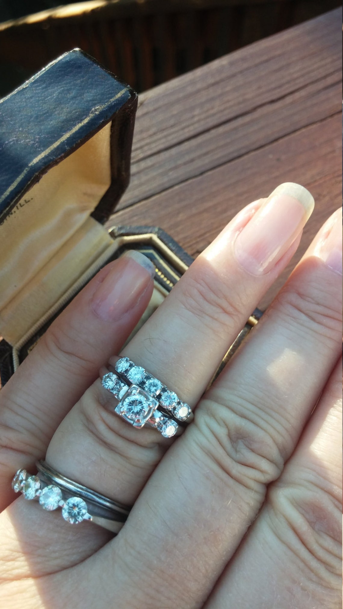 14k Gold Diamond Wedding Engagement Ring Band Set | Etsy