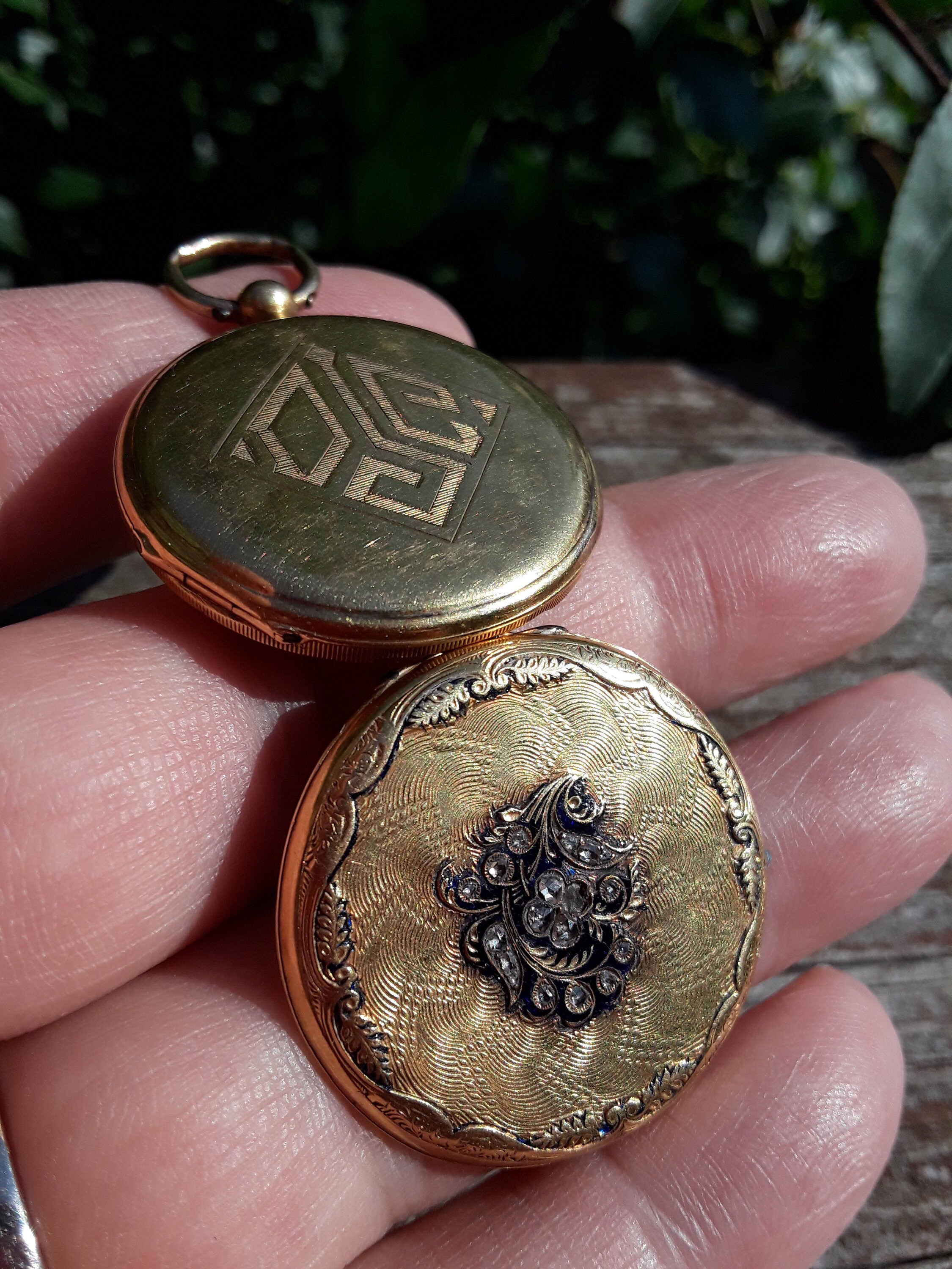 Victorian 18k Gold Rose Cut Diamond Locket Pendant Pocket | Etsy