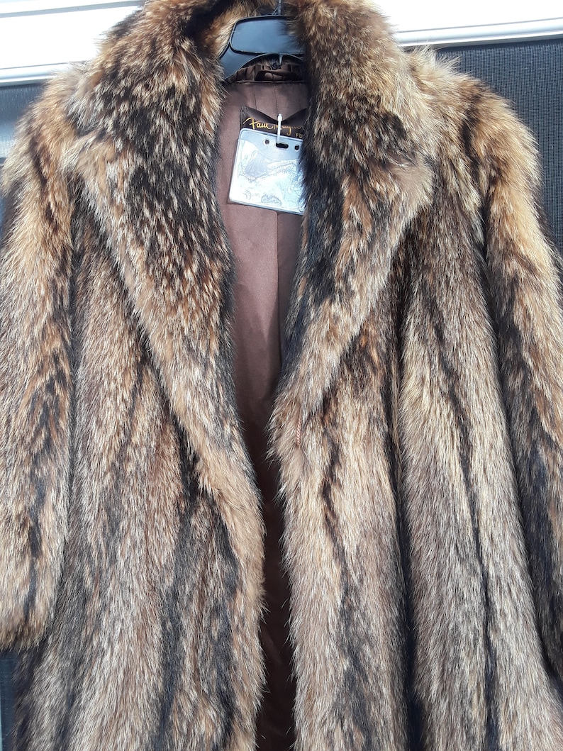 Raccoon Natural Fur Coat Size Small - Etsy
