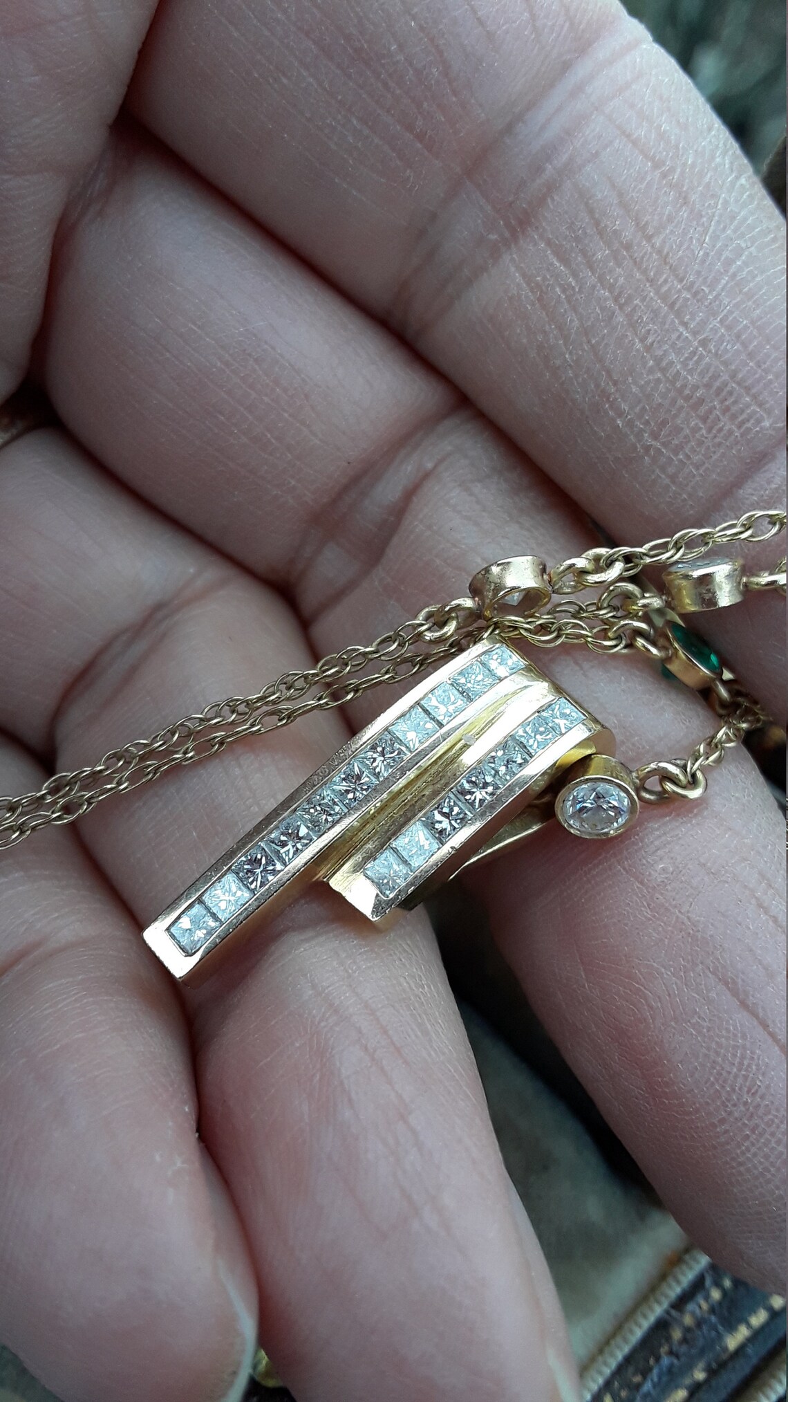 14k Gold 1ct Princess Cut Diamond Pendant Fabulous | Etsy