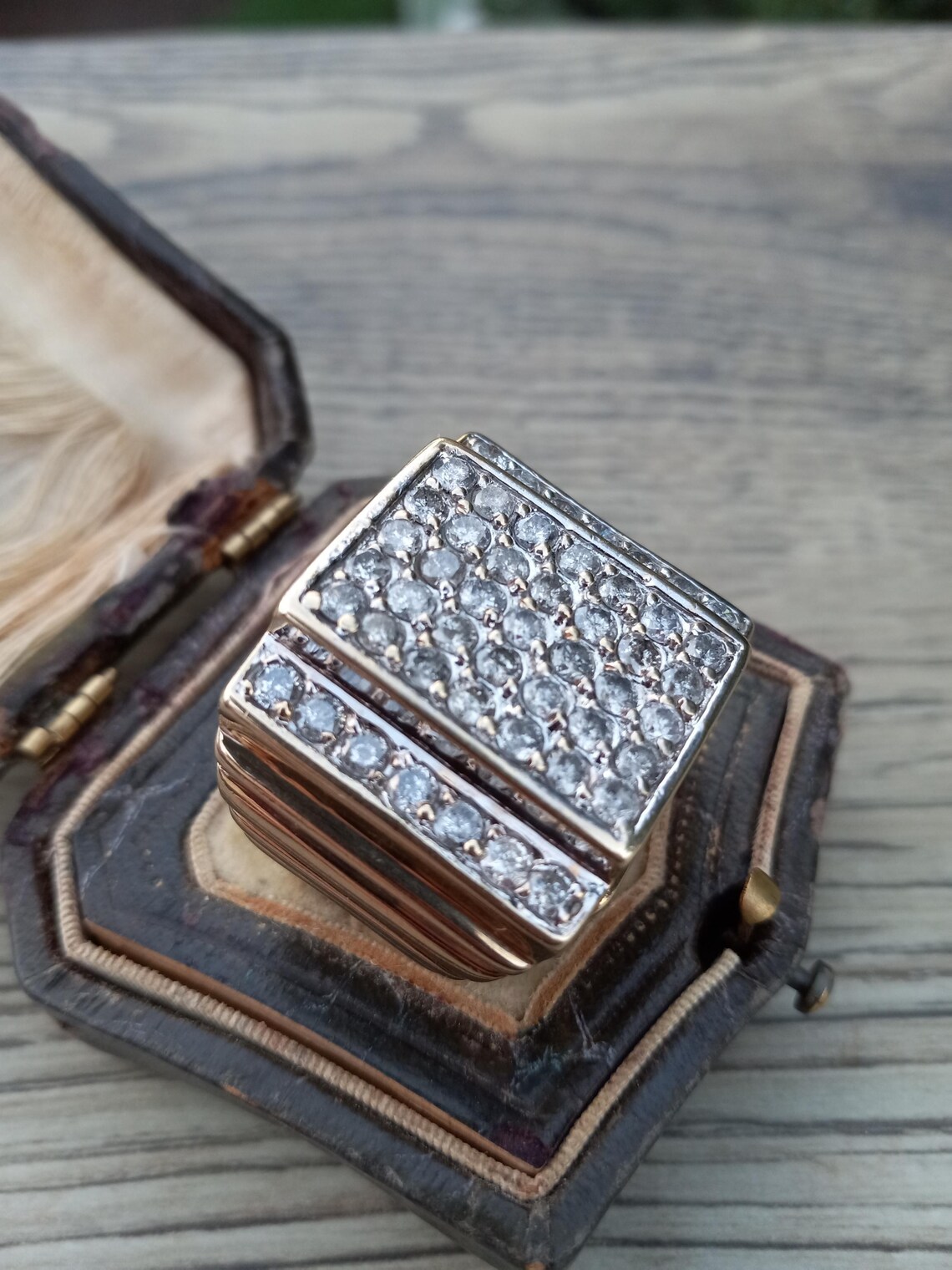 10k Gold 5ct Diamond Men's Huge Rind Wedding Statement Ring 28 Grams - Etsy
