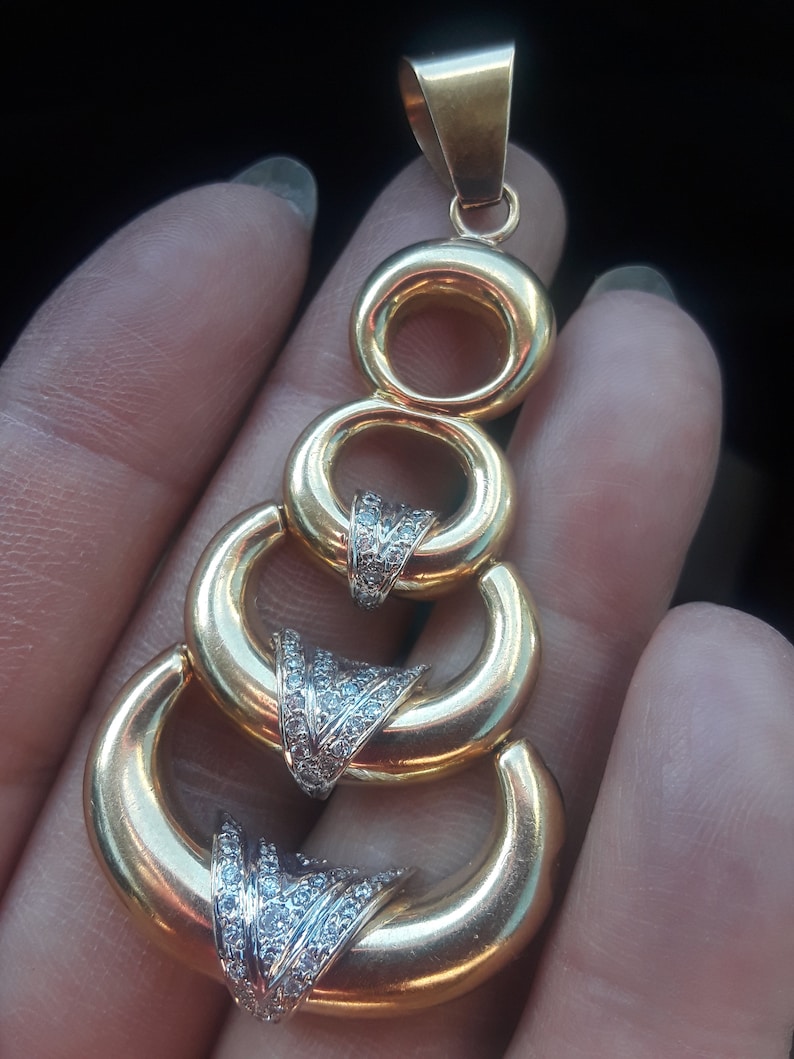 14k Gold Diamond Dangling Pendant 17 Grams Fabulous - Etsy