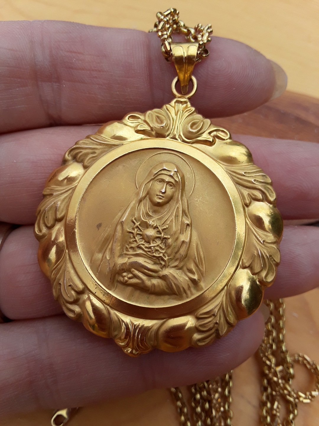 10k Gold Religious Pendant Fabulous One of A Kind - Etsy
