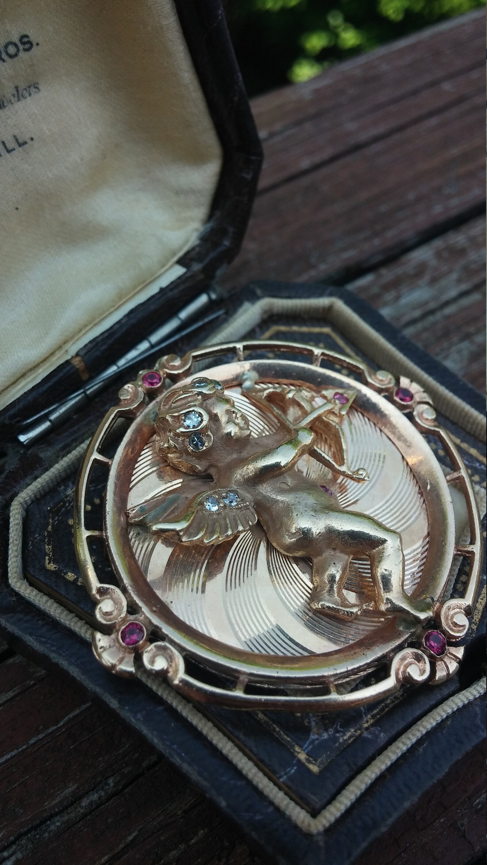 Antique 14k Gold Diamond Ruby Cupid Pengant 22.4 Grams | Etsy