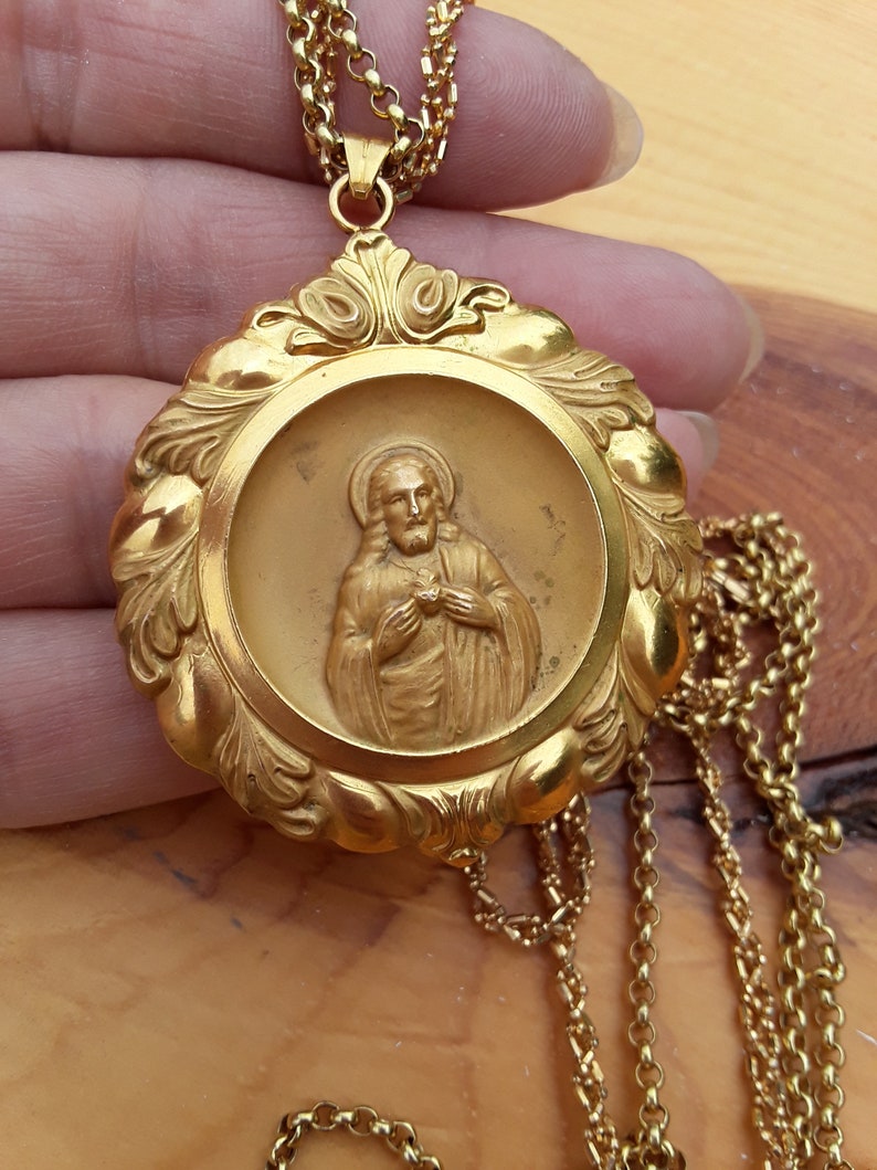 10k Gold Religious Pendant Fabulous One of A Kind - Etsy