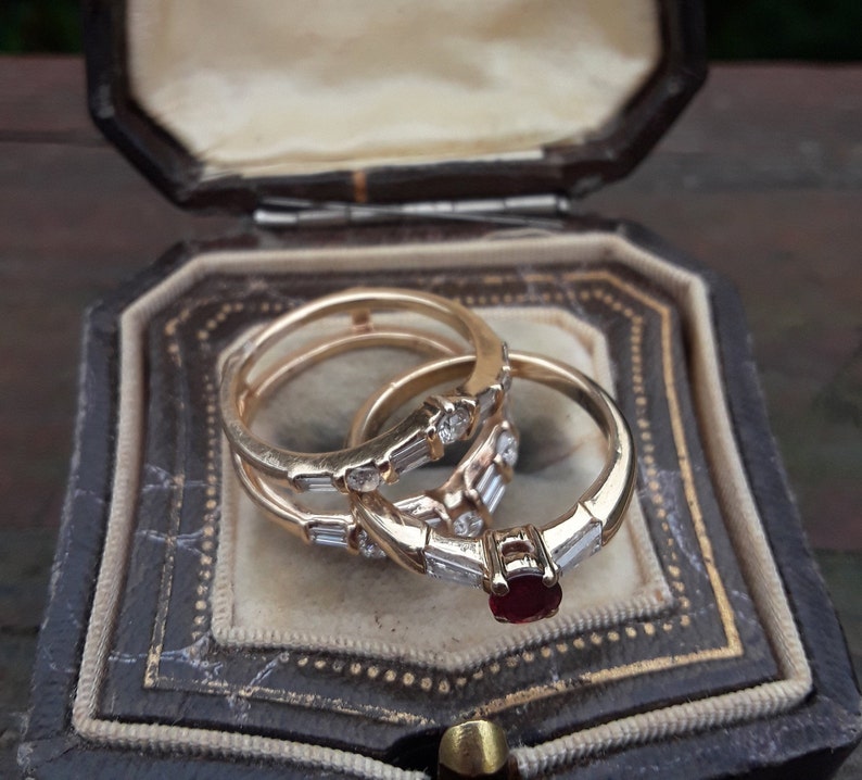 14k Gold Baguette Round Diamond Guard Setting Semi Mount | Etsy