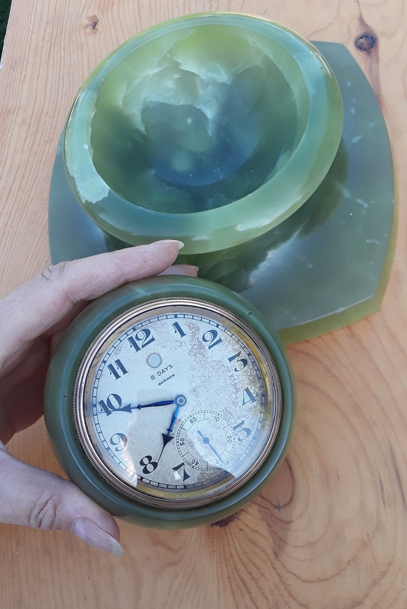 Antique Jade Table Clock SWISS Unique Rare Fabulous VIDEO AVAILABLE - Etsy