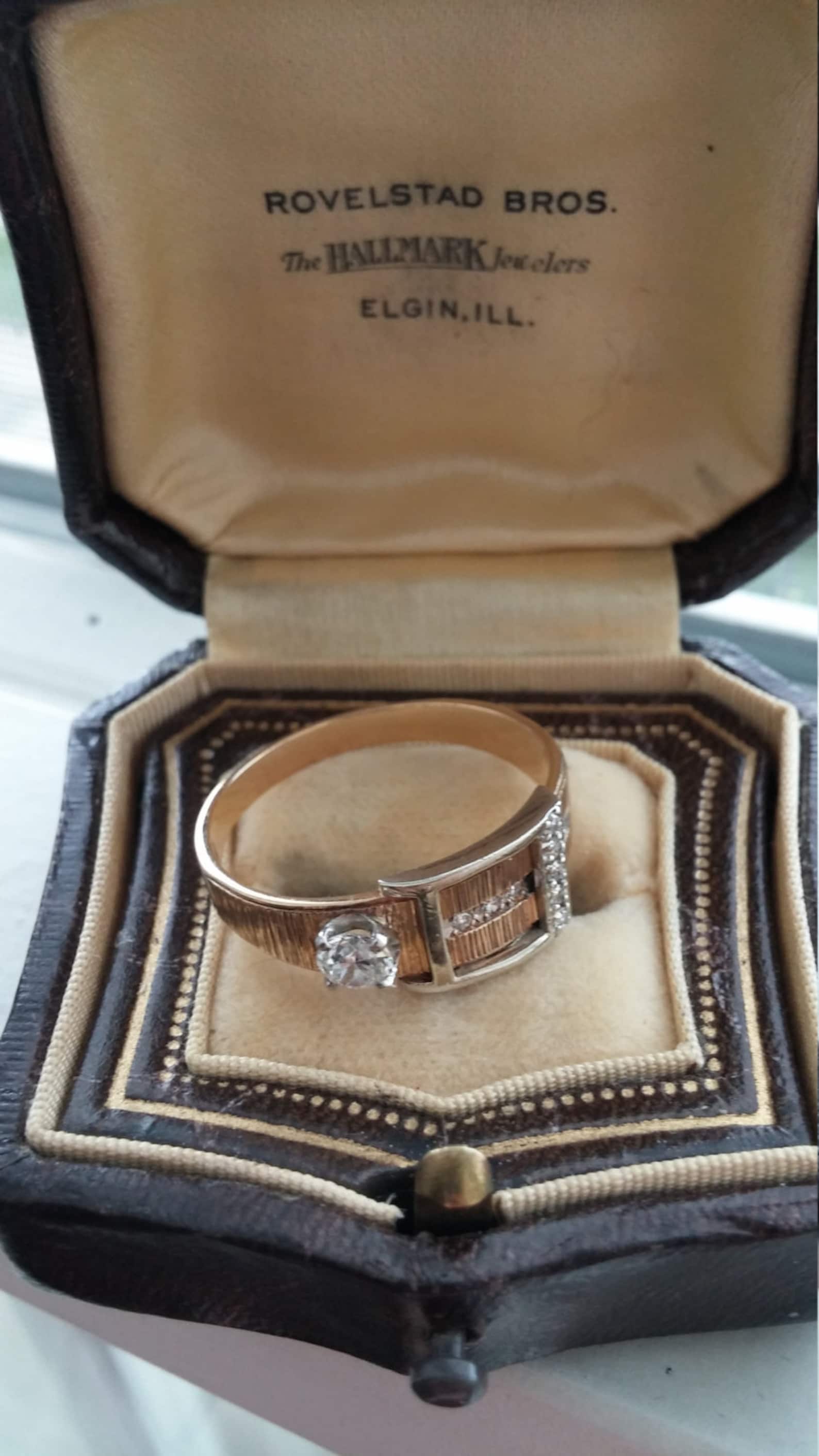 Men's14k Gold Diamond Buckle Ring 5.2 Grams | Etsy