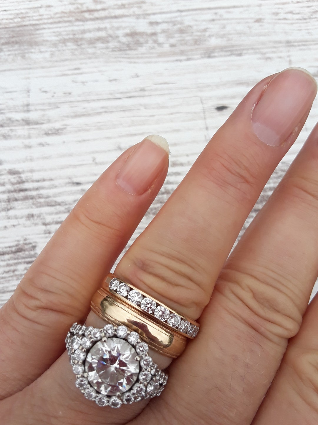14k Gold 1ct Diamond Wedding Engagement Cocktail Ring Wedding Bridal ...