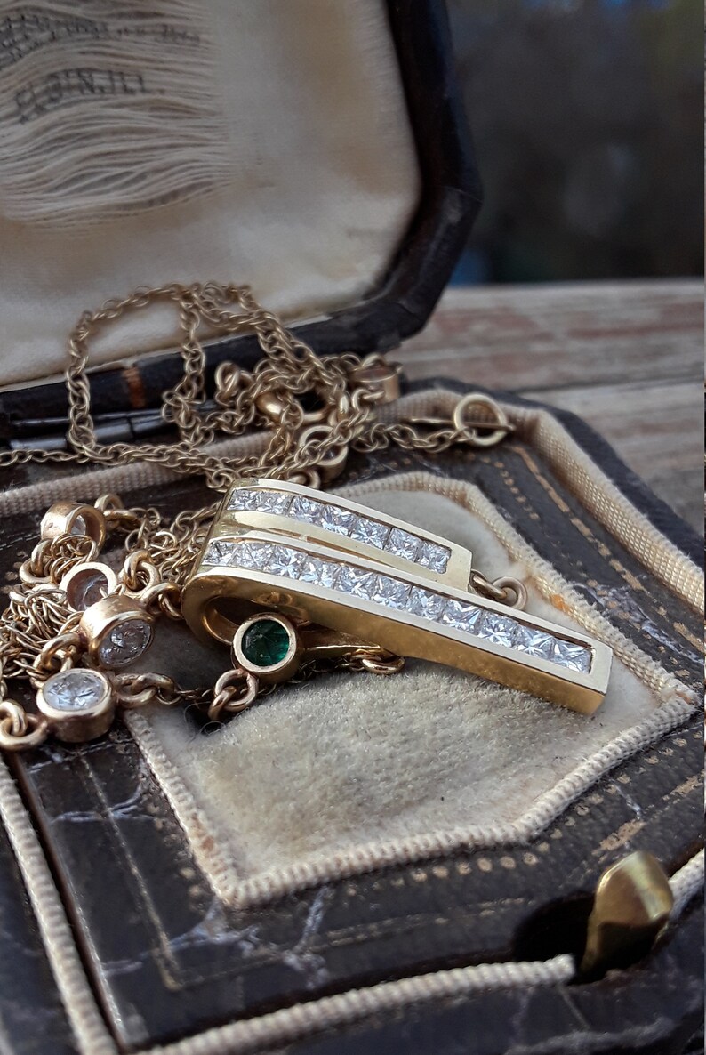 14k Gold 1ct Princess Cut Diamond Pendant Fabulous | Etsy