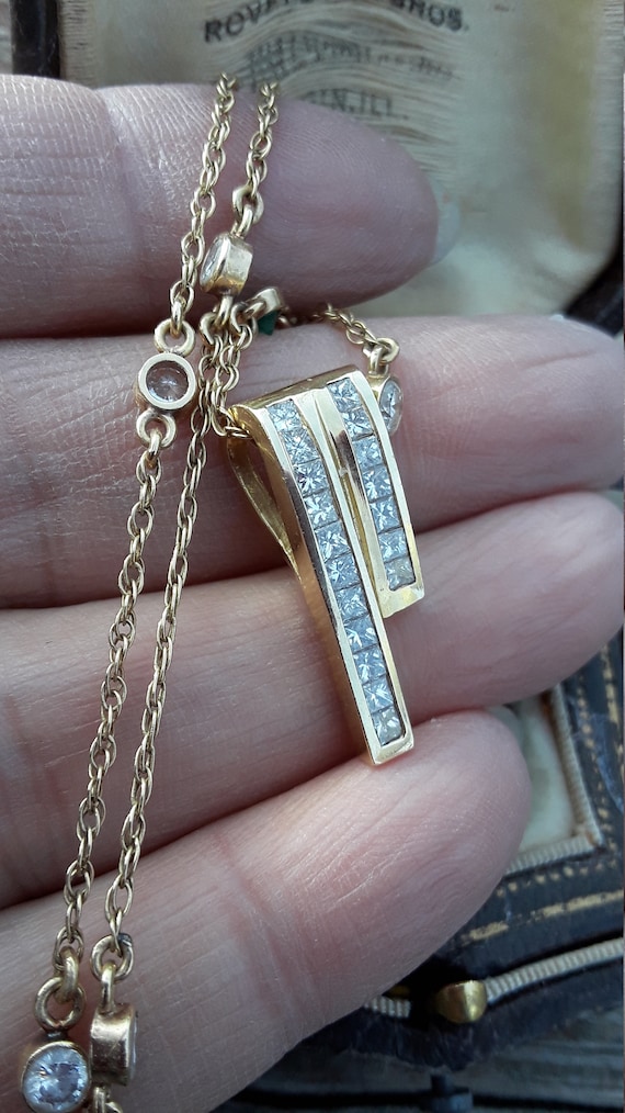 14k Gold 1ct Princess Cut Diamond Pendant Fabulous | Etsy