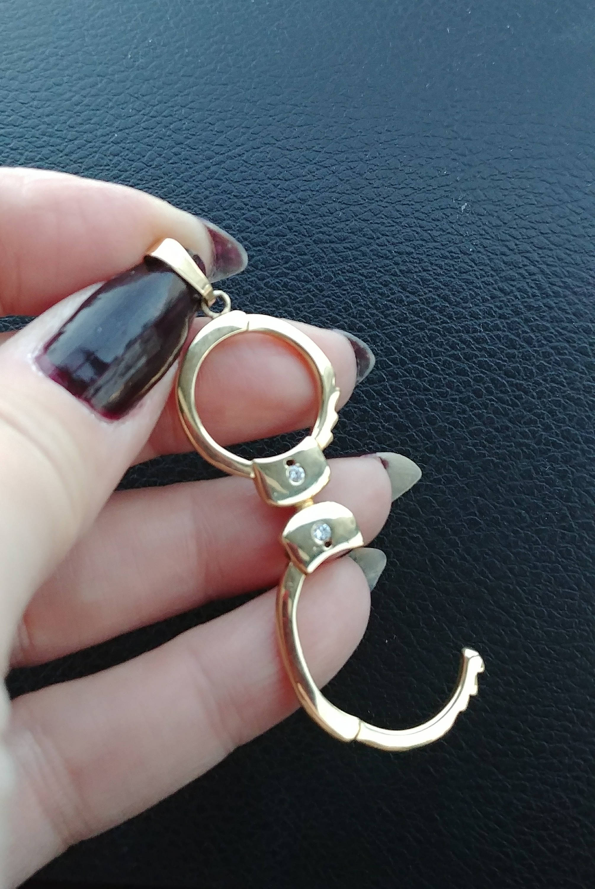 14k Gold Diamond Handcuffs Pendant One Of A King 10 Grams 2.5 | Etsy