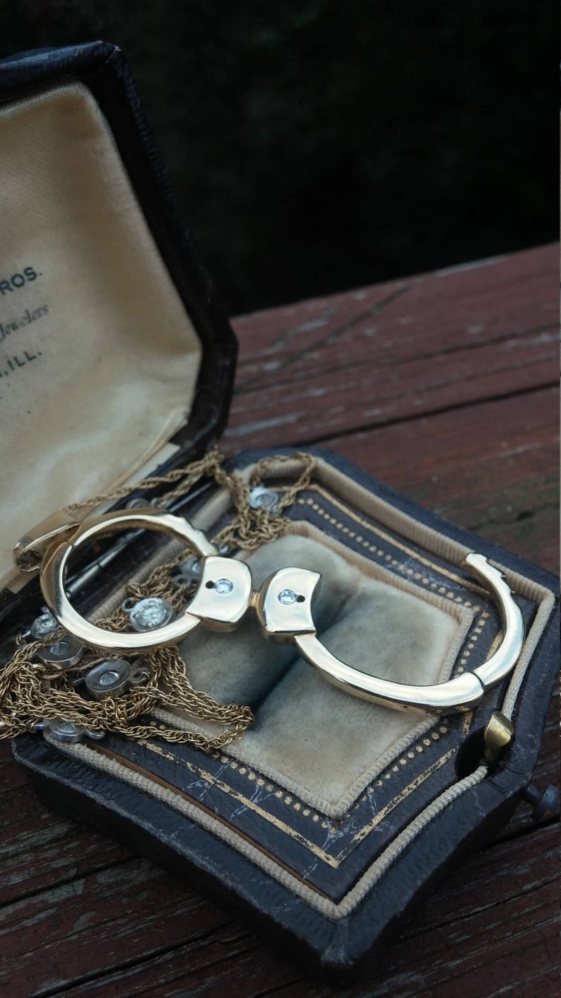 14k Gold Diamond Handcuffs Pendant One of A King 10 Grams 2.5 - Etsy