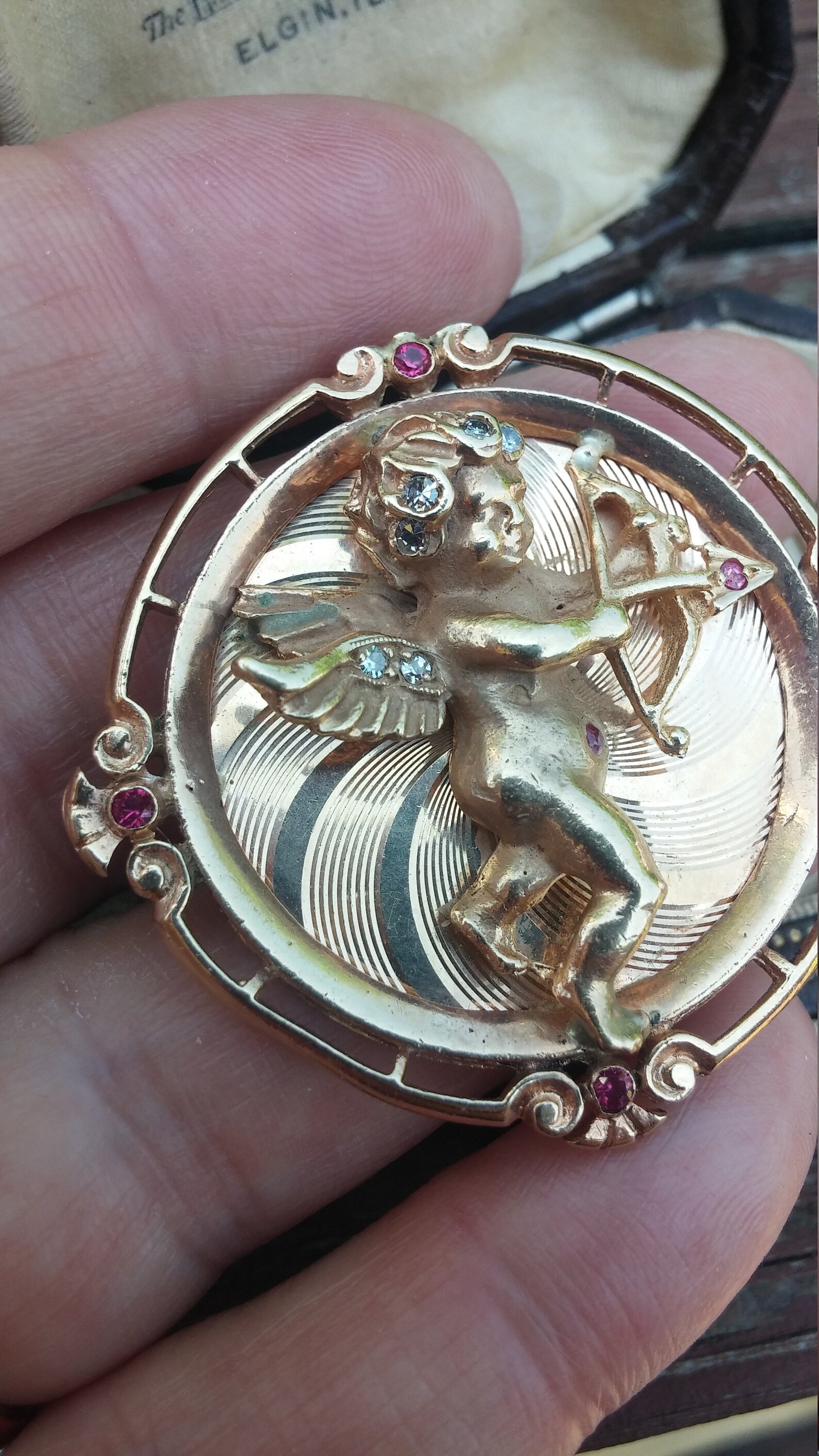 Antique 14k Gold Diamond Ruby Cupid Pengant 22.4 Grams - Etsy