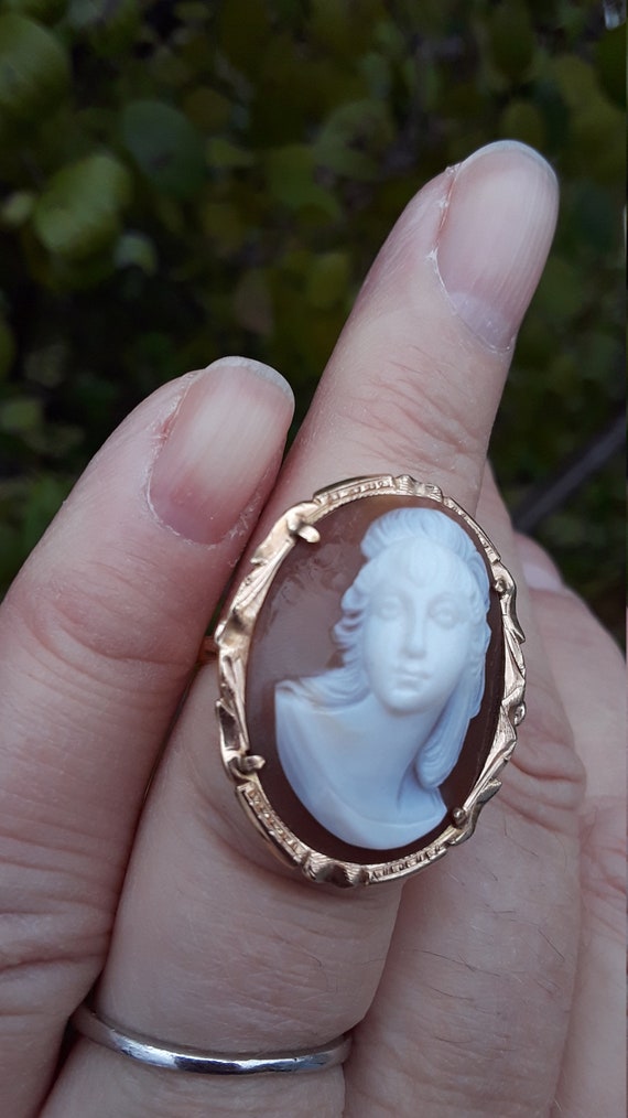 Victorian 14k Gold Cameo Ring Fabulous Exclusive One … - Gem