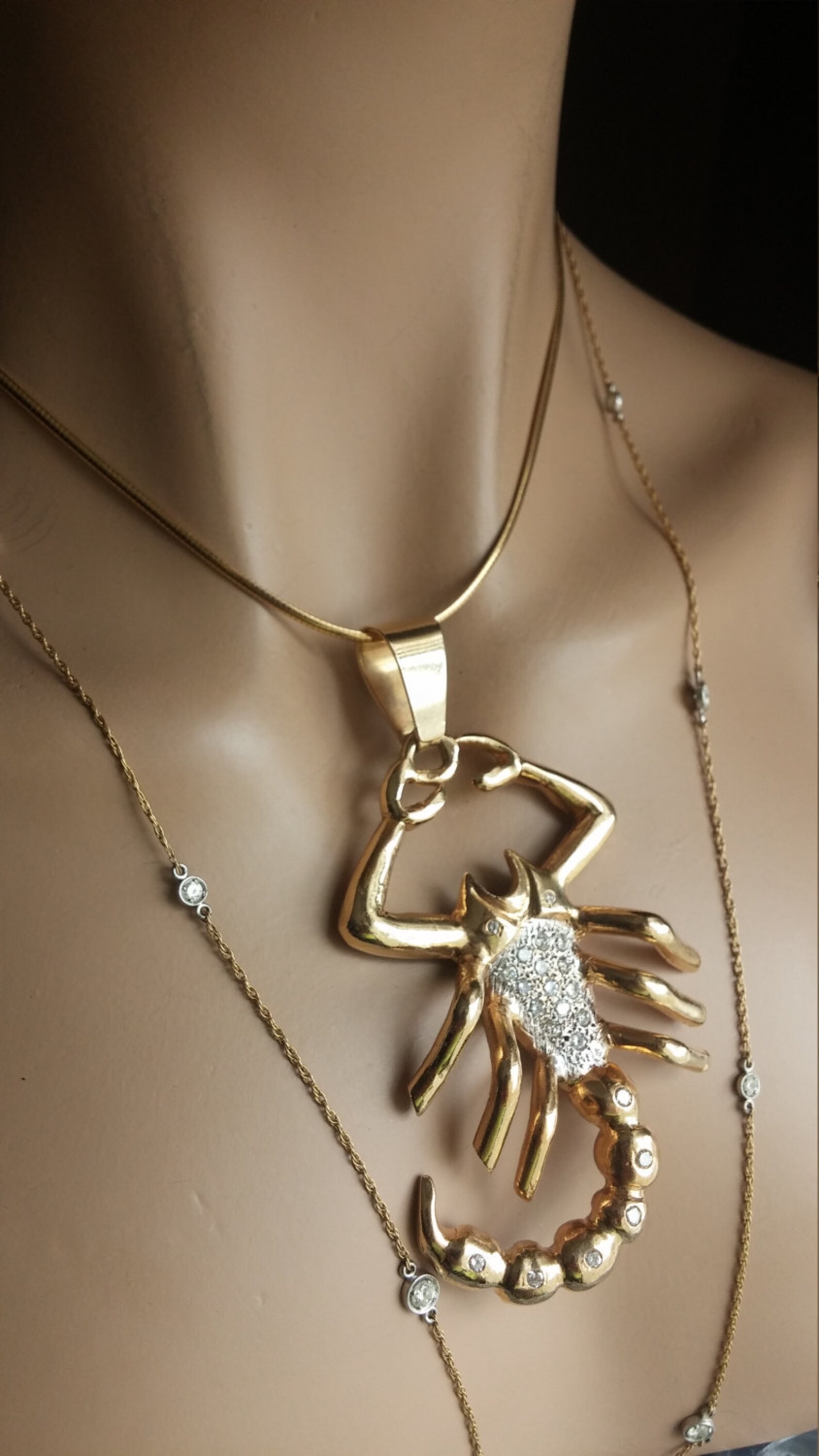 14k Gold 1ct Diamond Scorpion Pendant 56 Grams Unique ONE OF A - Etsy
